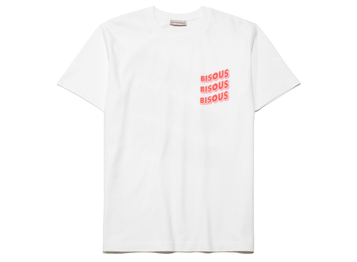 bisous skateboards tee sonics white