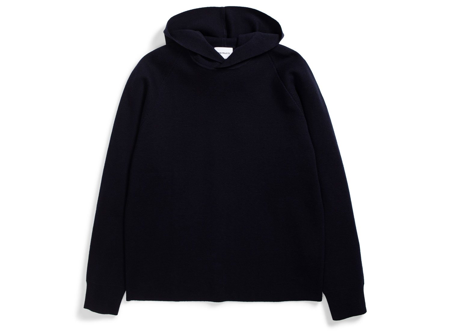 NORSE PROJECTS AXEL MERINO COTTON MILANO HOOD DARK NAVY