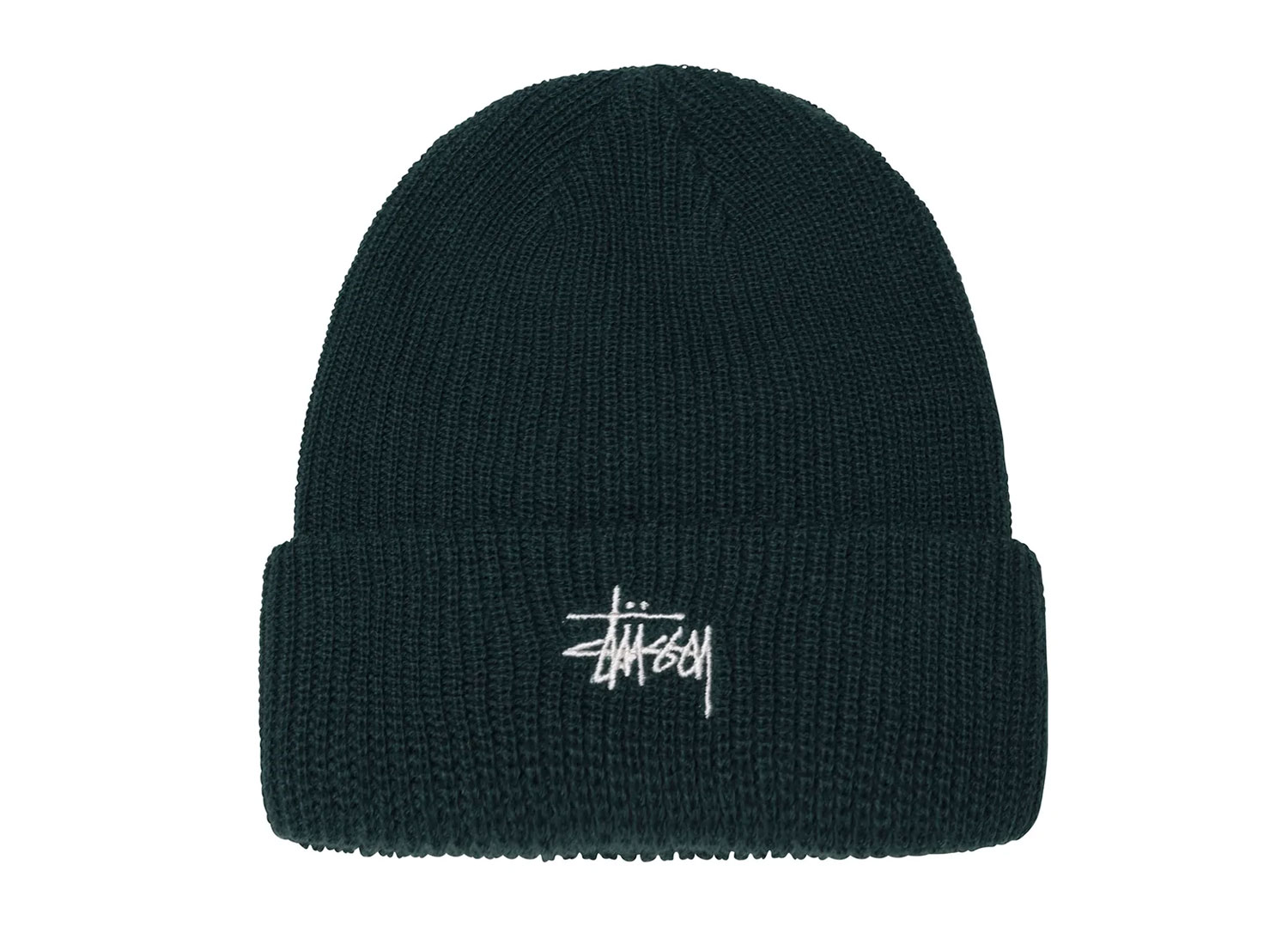 STUSSY BASIC CUFF BEANIE FOREST