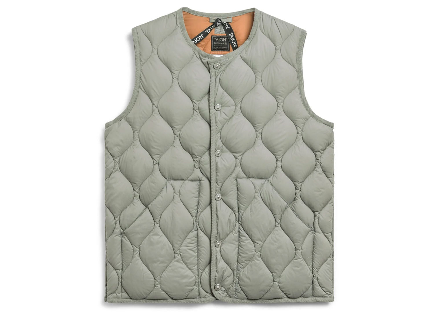 TAION MILITARY CREW NECK DOWN VEST DARK SAGE GREEN