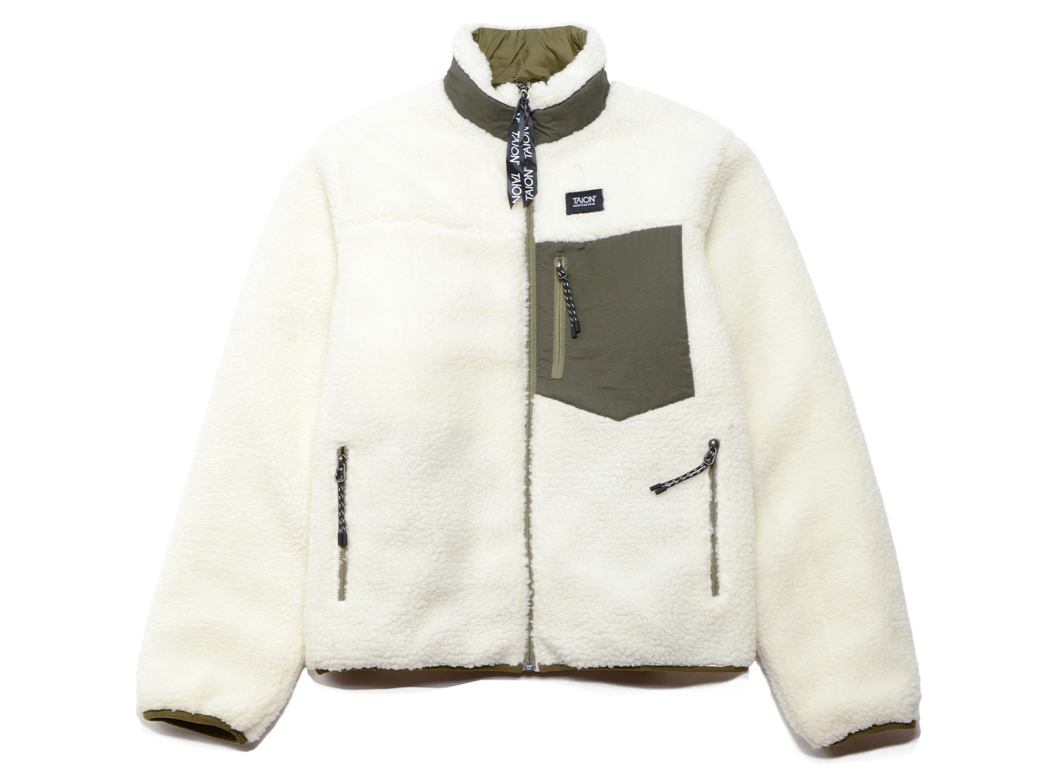 TAION DOWN X BOA REVERSIBLE DOWN JACKET OLIVE / IVORY