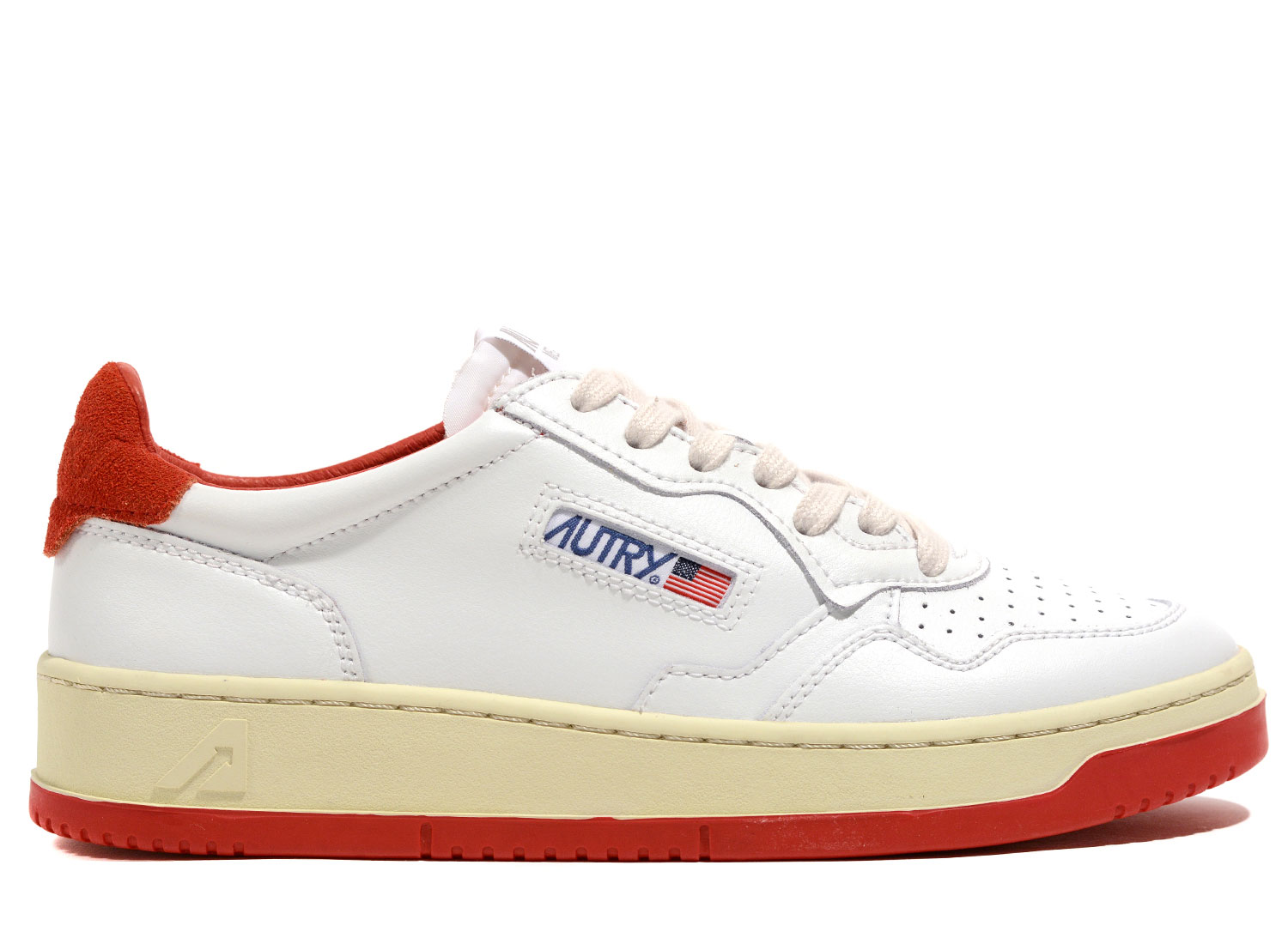 AUTRY 01 LOW BICOLOR WHITE / RED