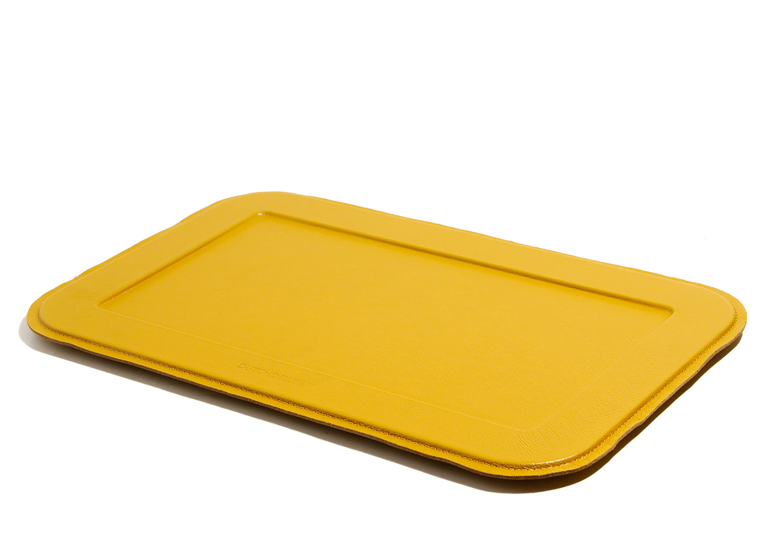 DUTCHDELUXES 48X30CM STYLISH SERVING TRAY LEATHER YELLOW