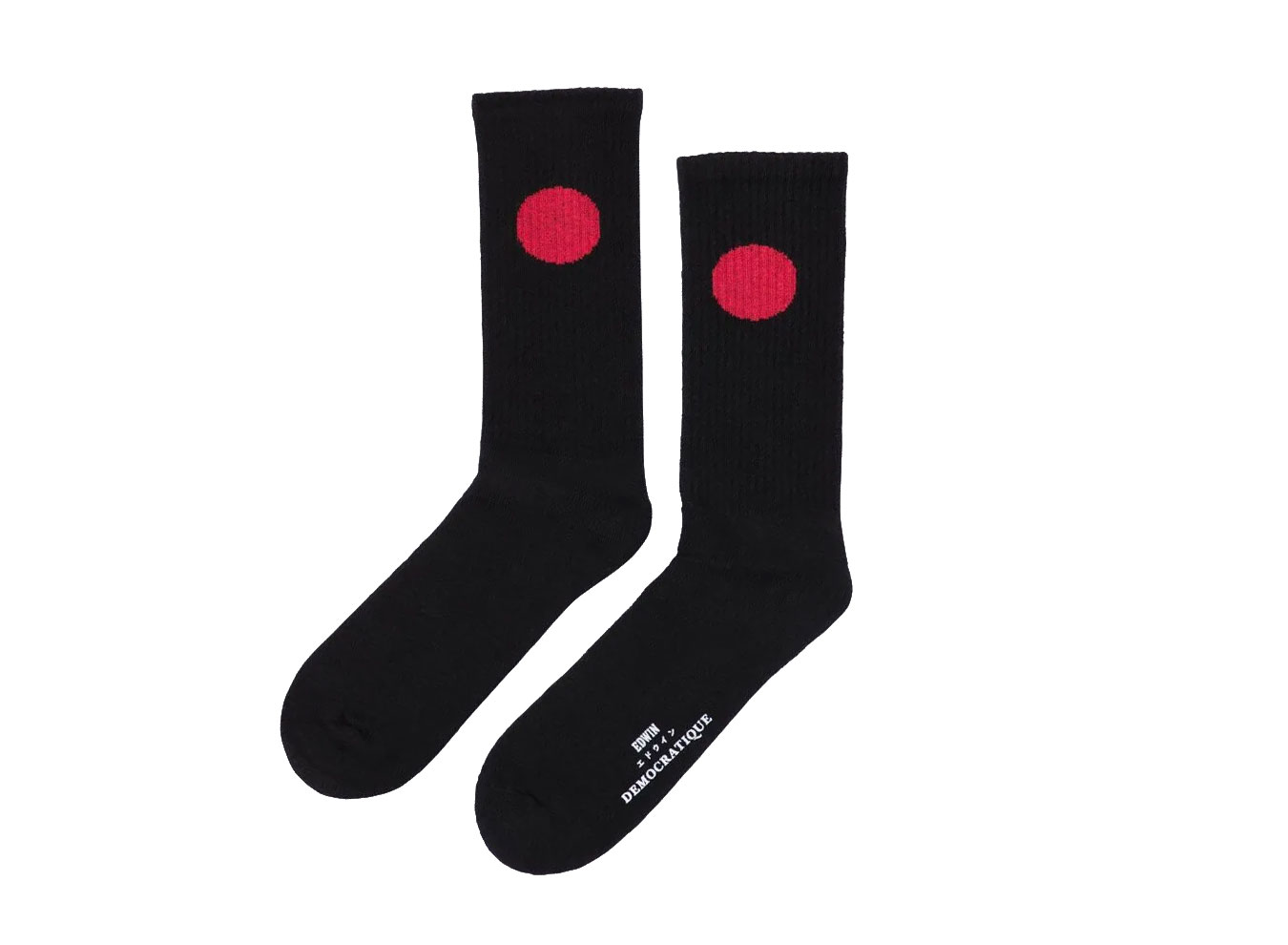 EDWIN X DEMOCRATIQUE JAPANESE SUN SOCKS BLACK
