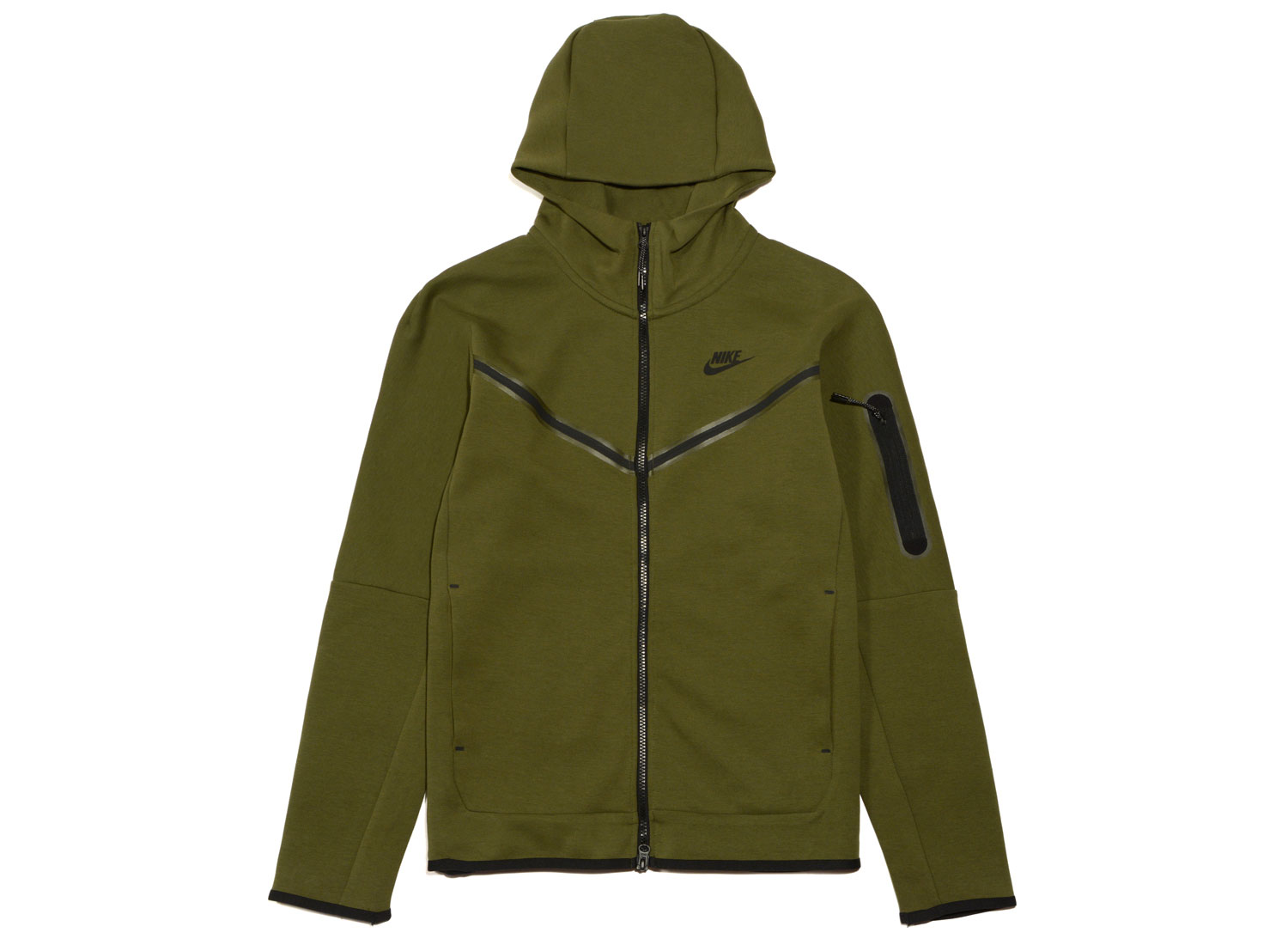 NIKE TECH FLEECE FULL-ZIP HOODIE ROUGH GREEN