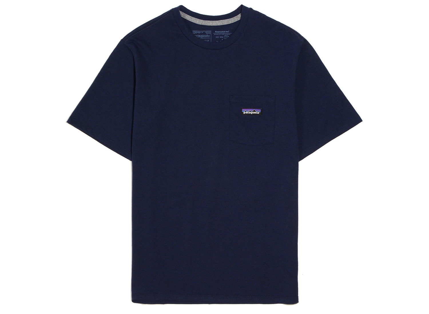 PATAGONIA P6 LABEL POCKET RESPONSIBILI TEE NEW NAVY
