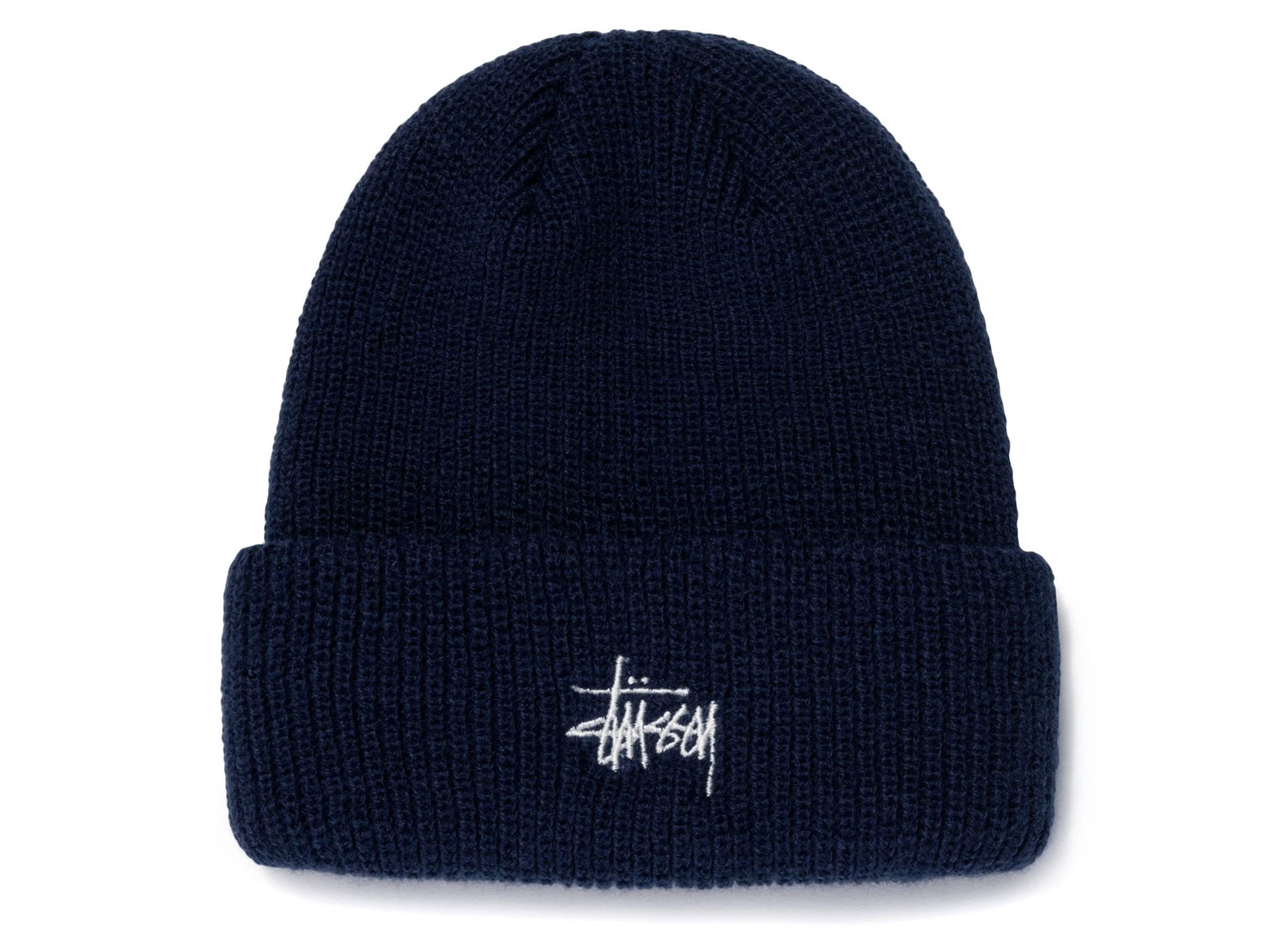STUSSY BASIC CUFF BEANIE NAVY