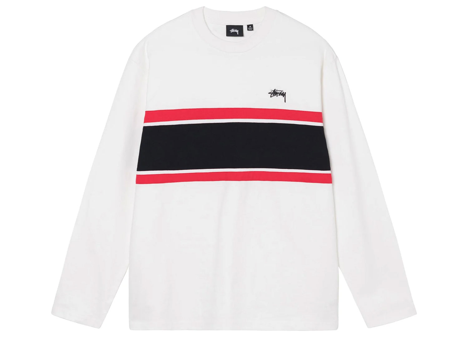 Stussy Color Block LS Crew Off White
