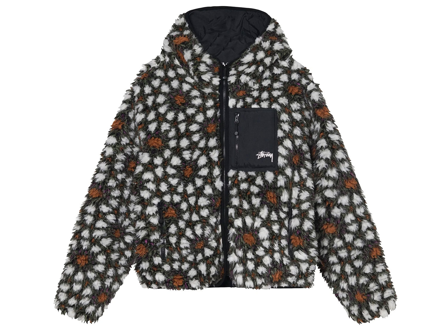 Stussy Pattern Sherpa Jacket Natural