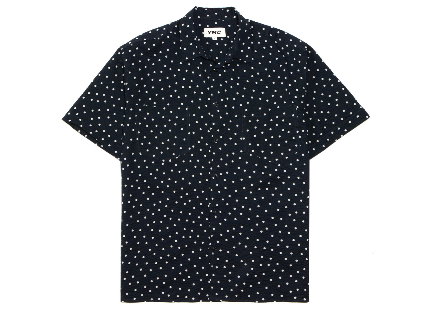 YMC P2SAX MITCHUM DOT SHIRT NAVY